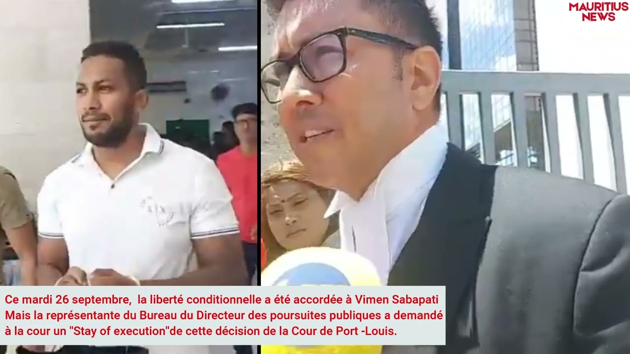 La liberté conditionnelle a été accordée à Vimen Sabapati - Mauritius News